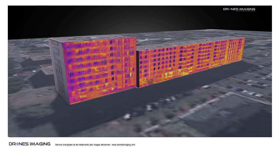 Thermal 3D modeling of a building - DRONES IMAGING