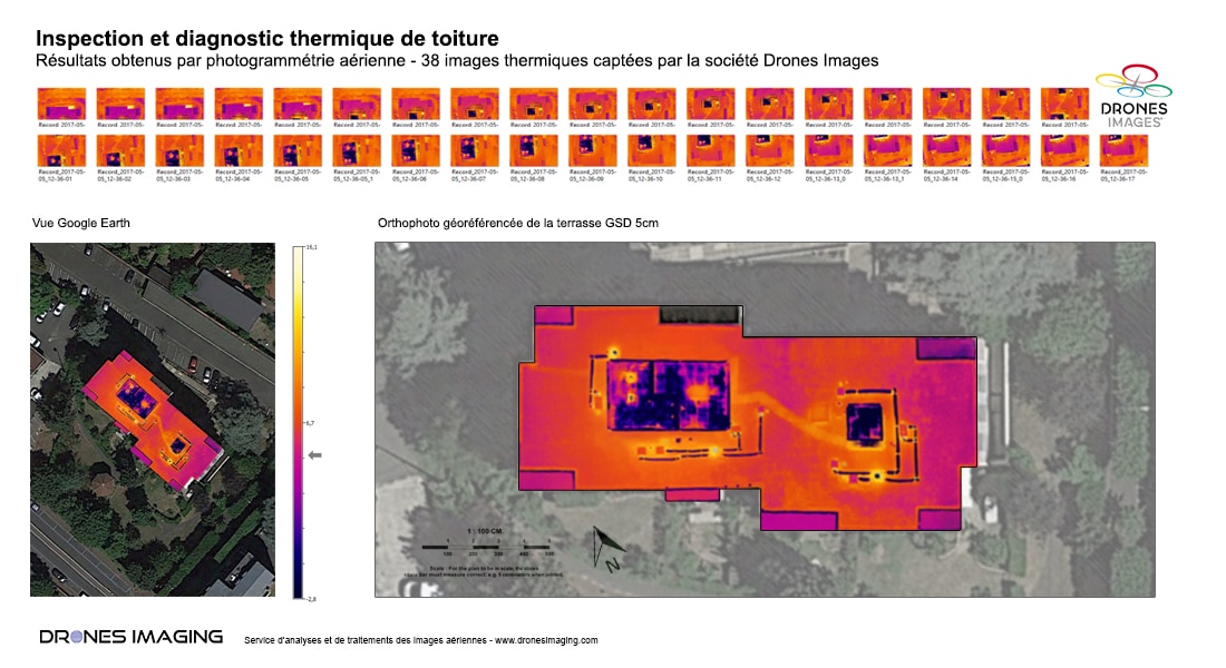 Roof energy audit carried out by drone - DRONES IMAGING