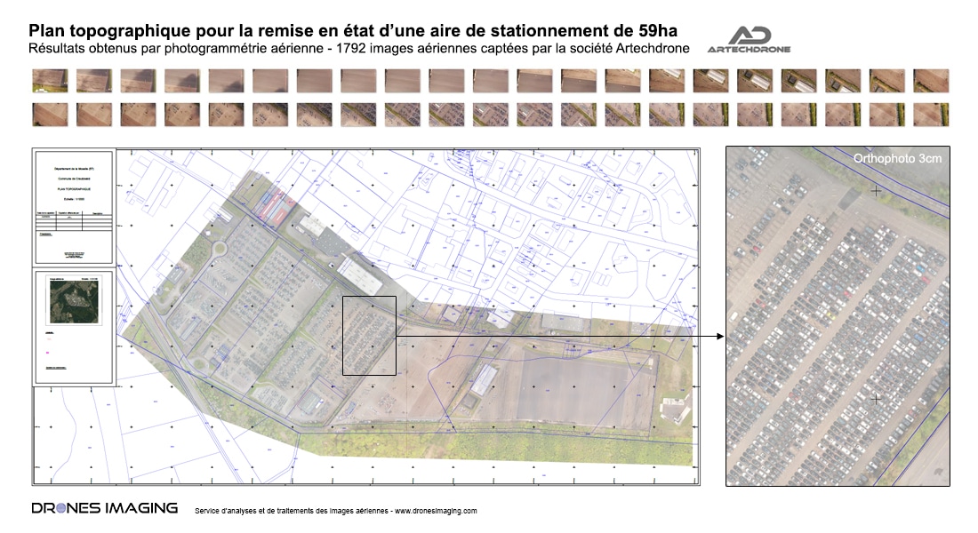 Autocad road plan of a parking - DRONES IMAGING